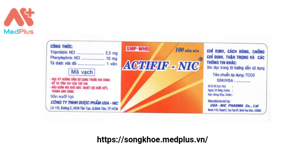 Thuốc Actifif-Nic : Liều dùng & lưu ý, hướng dẫn sử dụng, tác dụng phụ ...