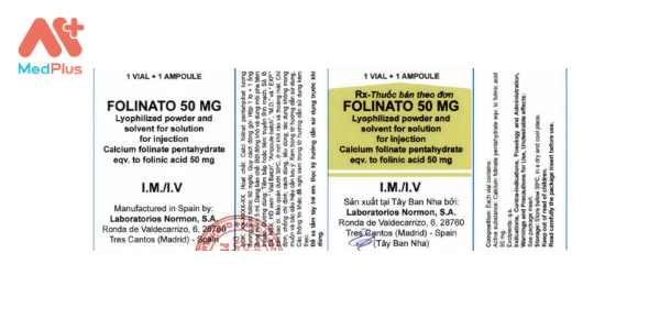 Thuốc Folinato 50mg: Liều dùng & lưu ý, hướng dẫn sử dụng, tác dụng phụ ...